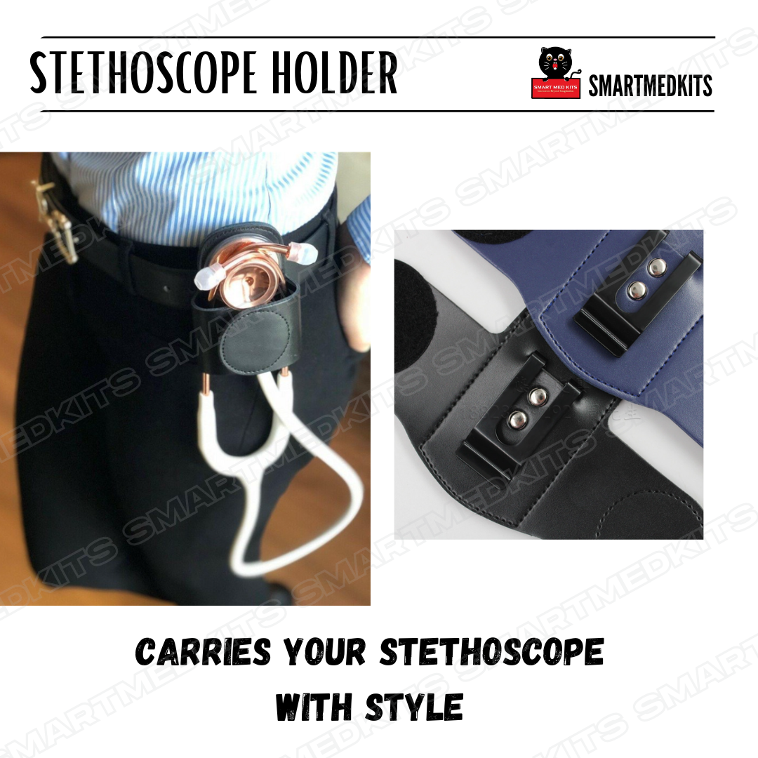 NEW Professional Stethoscope Holder Faux Leather Hip Clip Case Portable ...