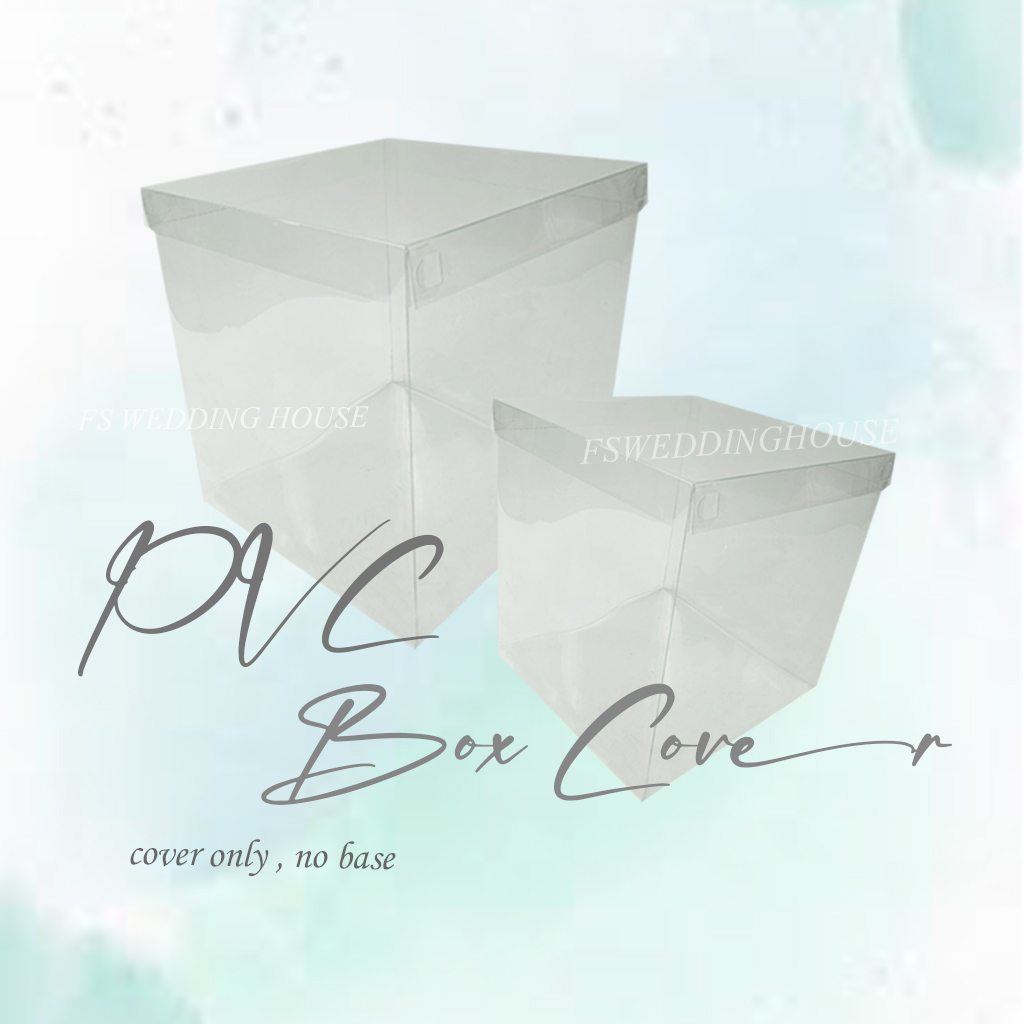 1 SET - CLEAR PVC BOX COVER/GIFT COVER/TRANSPARENT BOX/CAKE BOX/COVER ...