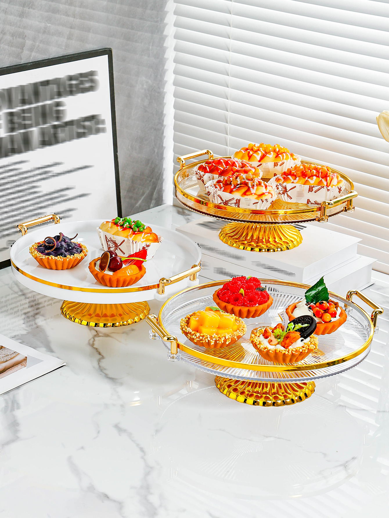 BO.EN Cake Stand Round Pedestal Dessert Holder / Display Rack Cupcake ...