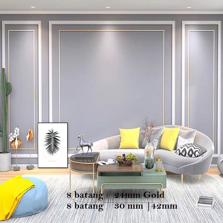 290cm -240cm PU Wainscoting Lurus Frame Shiplap Pintu Wain Wallpanel ...