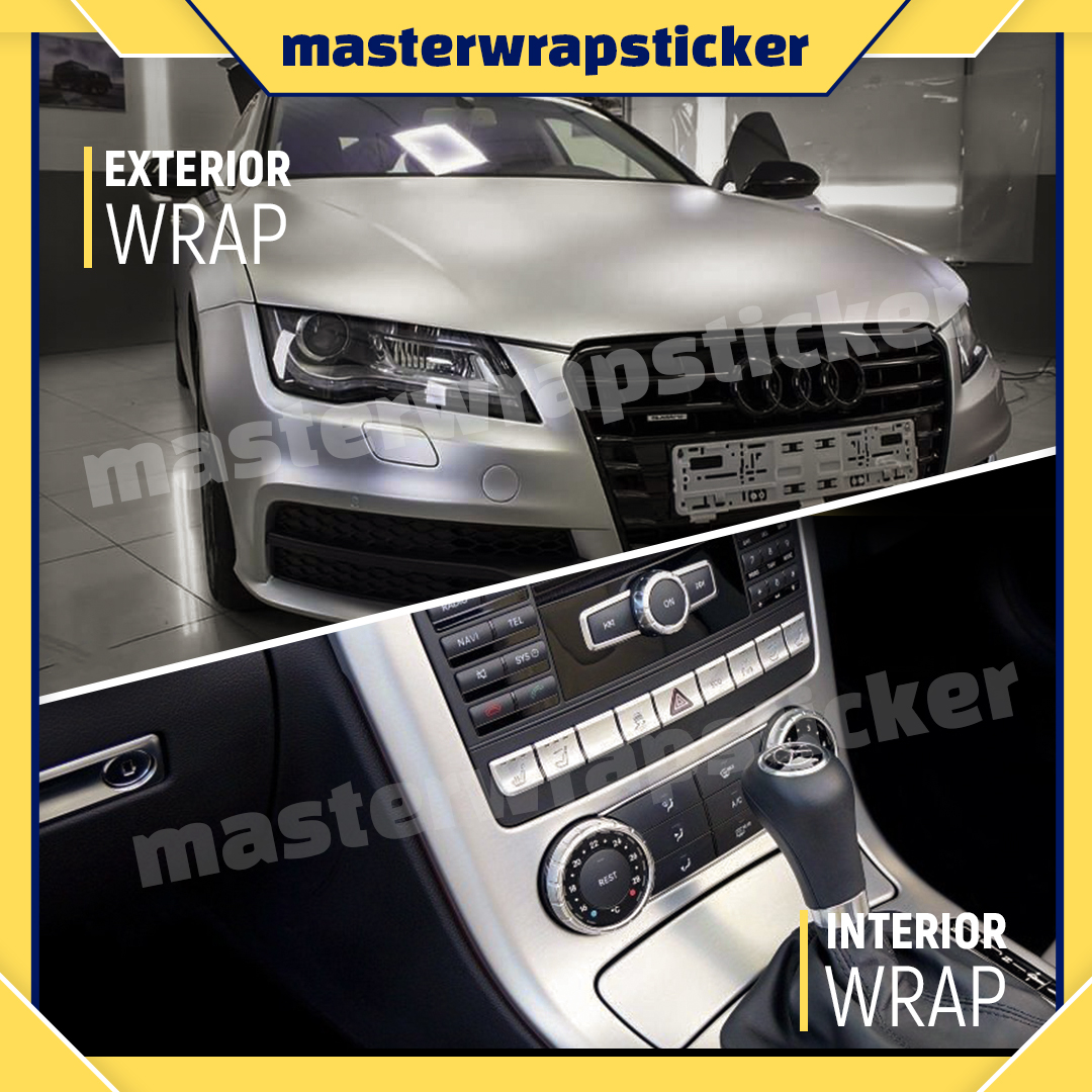 NEW SATIN MATTE SILVER CAR STICKER(152CM-90CM)stiker kereta perak vinyl ...