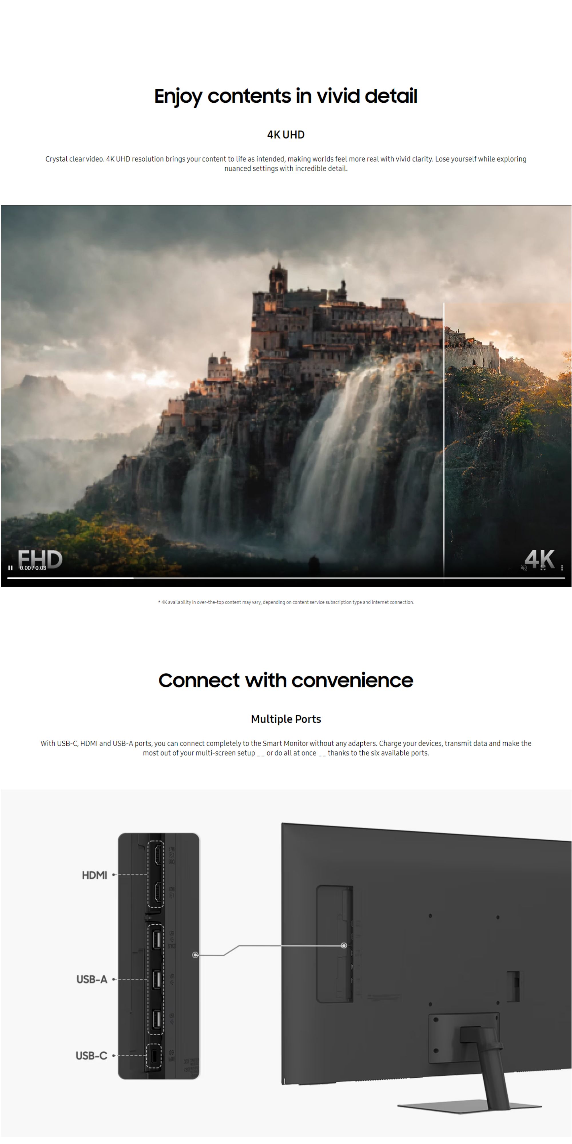 Samsung 43" M7 UHD Smart Monitor | Eye Saver | PC Experience with ...