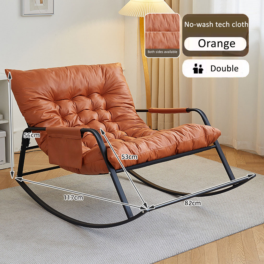 Double Rocking Chair Lazy Sofa Large Lazy Chair Nordic Style Recliner ...