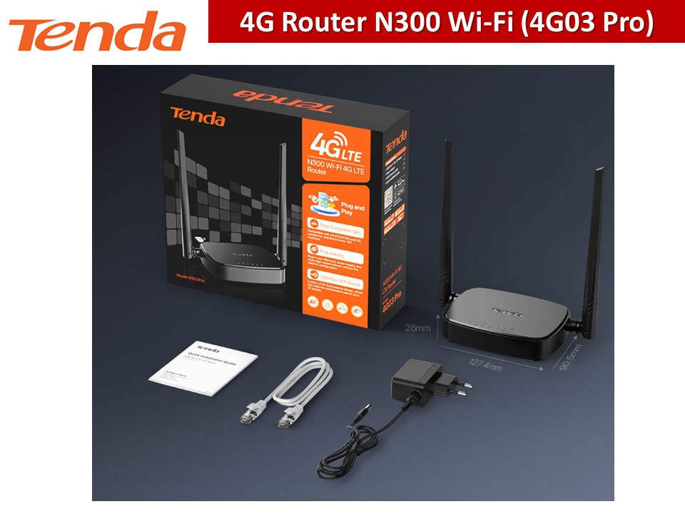 Tenda 4G Router N300 Wi-Fi 4G LTE Router (4G03 Pro) - Share Wi-Fi via ...