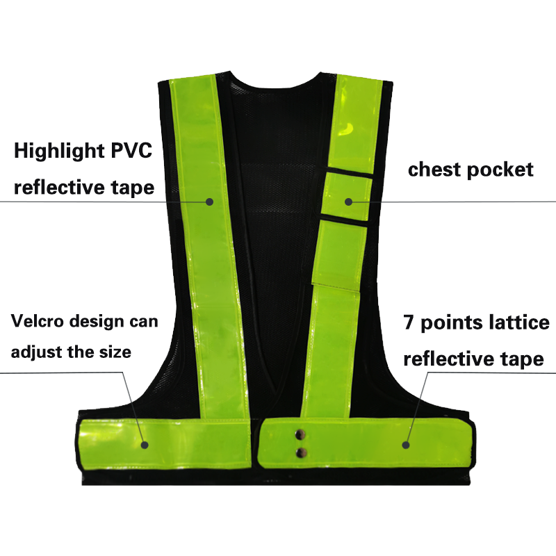 Safety Vest V-Shape Reflective5cm Stripe Fabric Baju Keselamatan Pantul ...