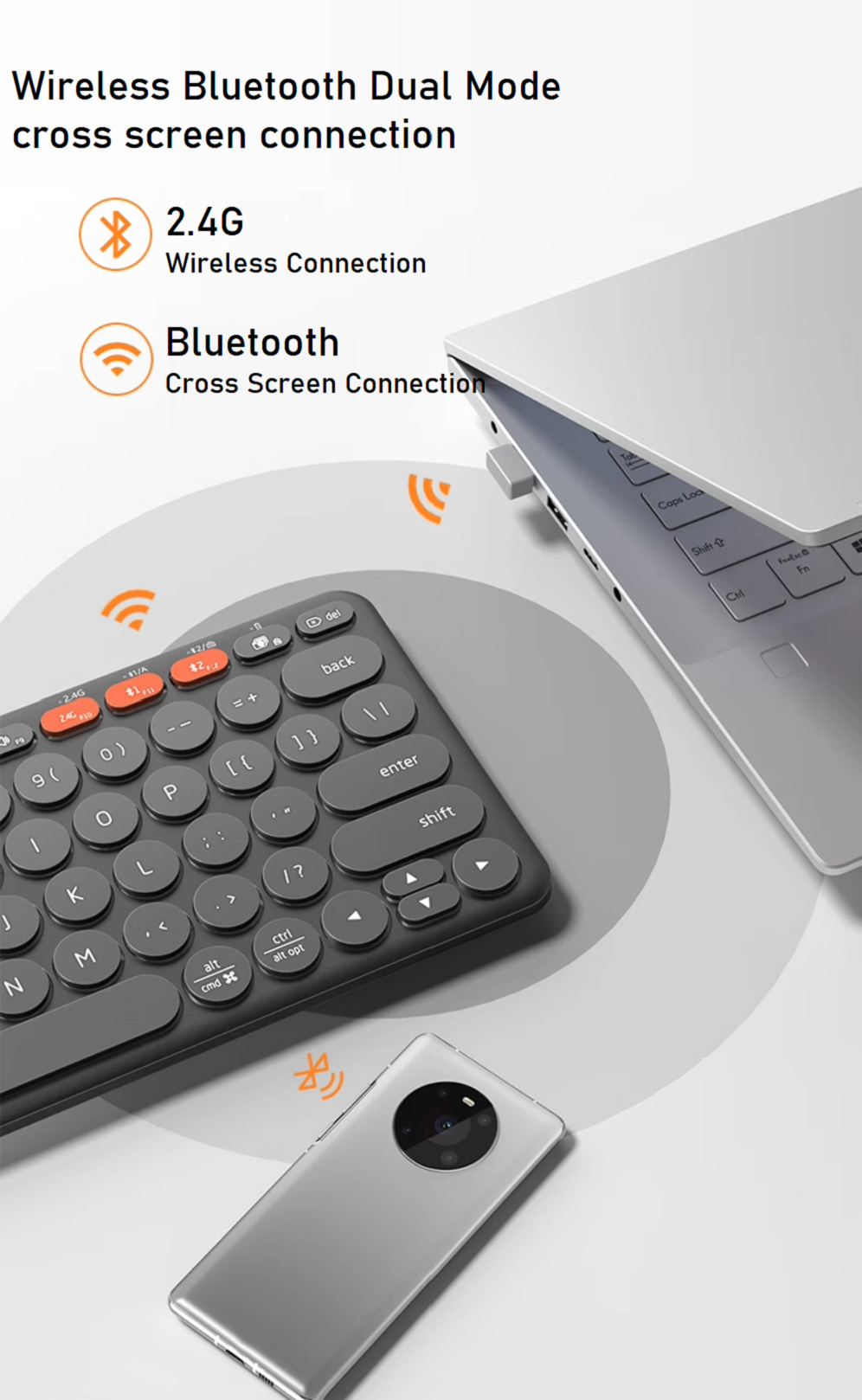 HP K231 DUAL MODE WIRELESS BLUETOOTH + 2.4GHZ RECHARGEABLE KEYBOARD ...