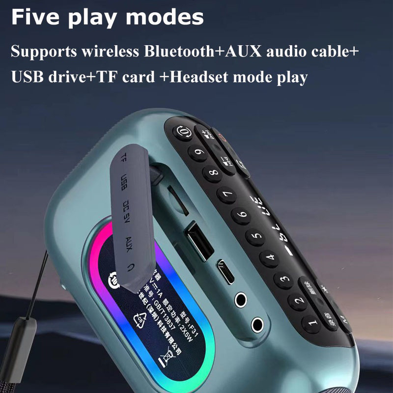 Sansui F31 Mini Portable FM Radio Outdoor Bluetooth Speaker Recorder ...