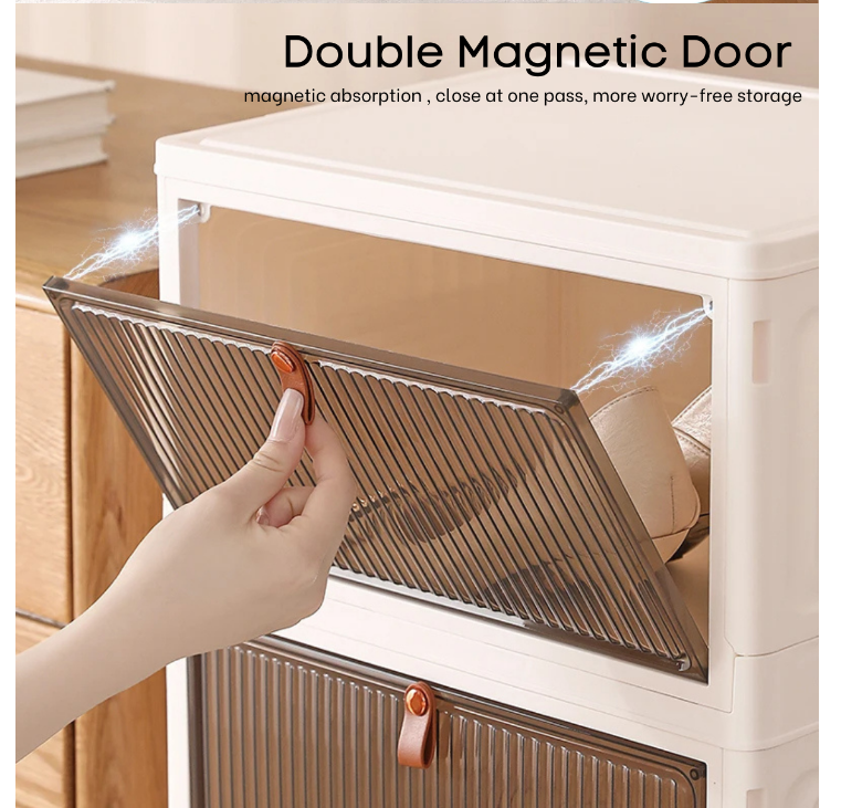 Luxury Home 6 Layers Foldable Storage Box Cabinet With Wheels Stackable ...