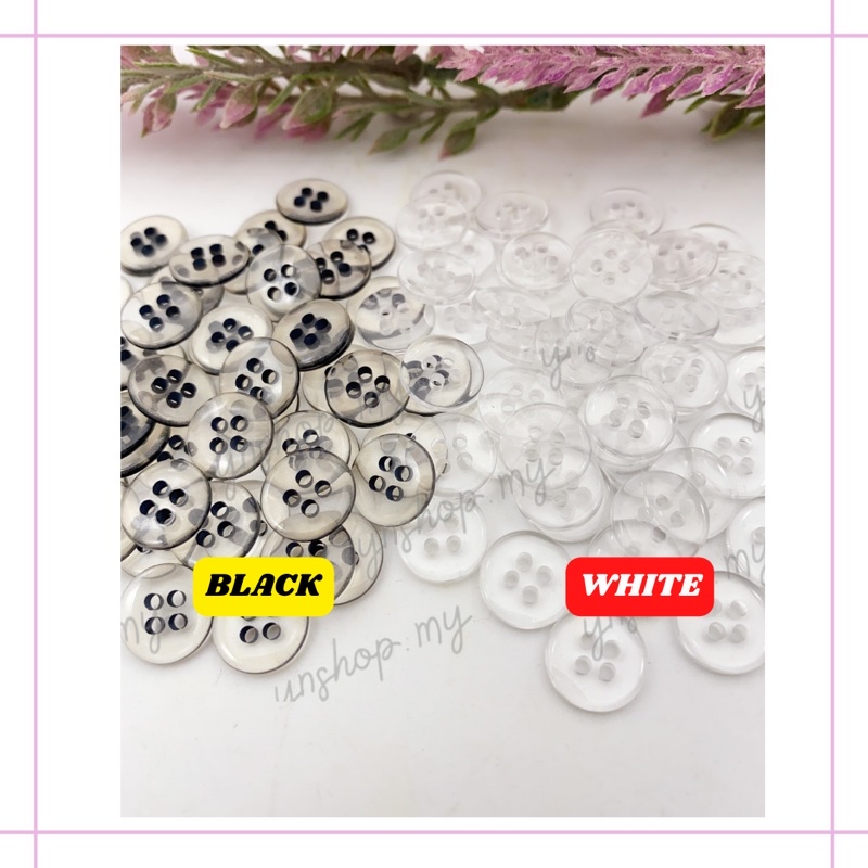 [ 50pcs & 100pcs ] Butang kemeja transparent/ butang t shirt ...