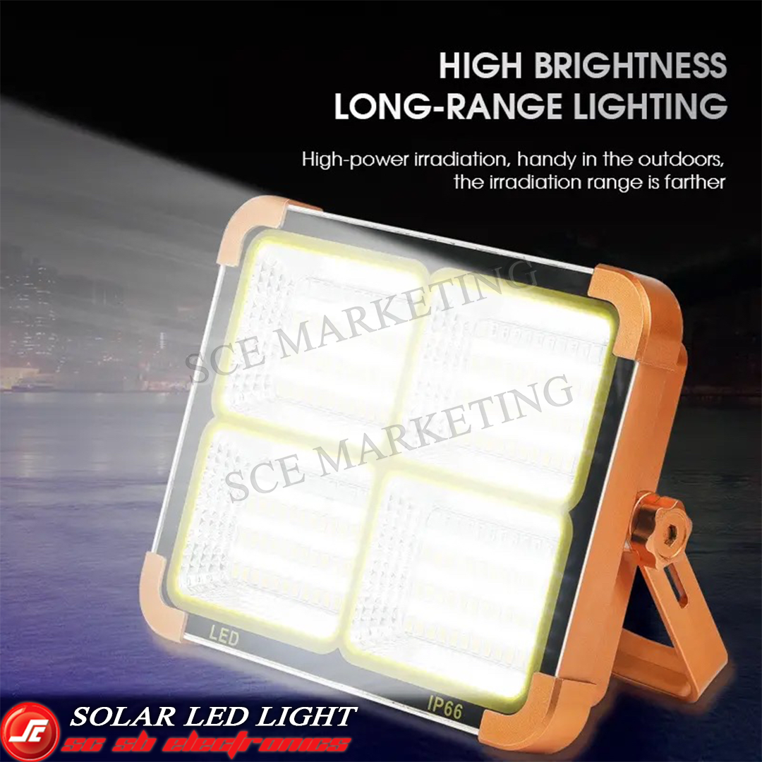 60W PORTABLE SOLAR MULTIFUNCTION SPOTLIGHT FLASH LIGHT FLOOD LIGHT WITH ...