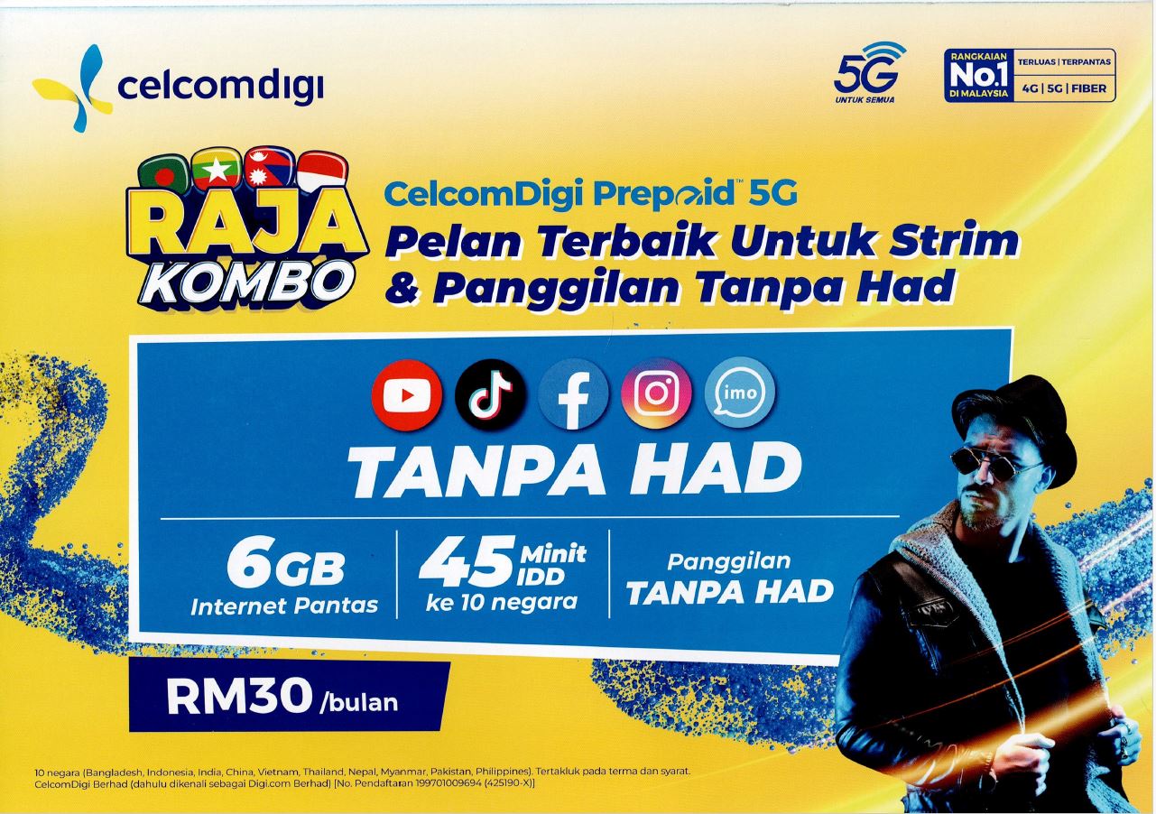 Digi Sim Card For Unlimited Youtube/Social Prepaid Number Raja Video ...