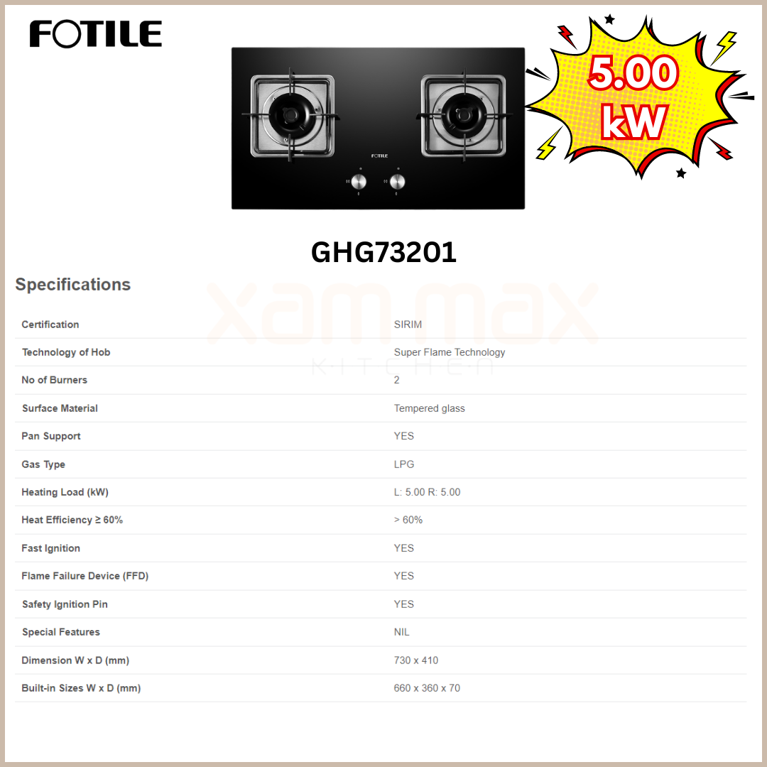 Fotile - 2 Burner Kitchen Gas Cooker Hob Build-In Cooktops / Gas Stove ...