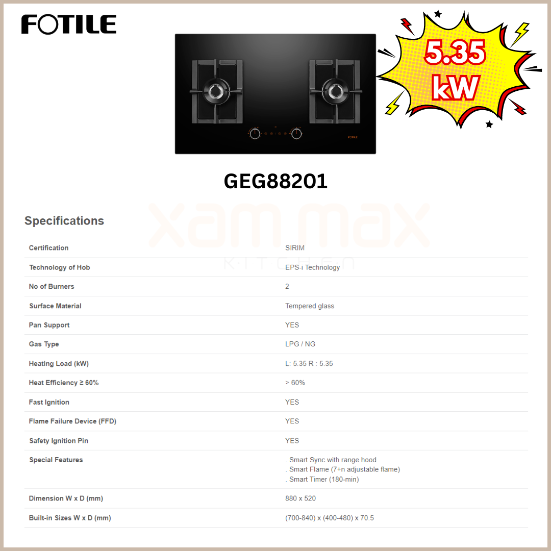 Fotile - 2 Burner Kitchen Gas Cooker Hob Build-In Cooktops / Gas Stove ...