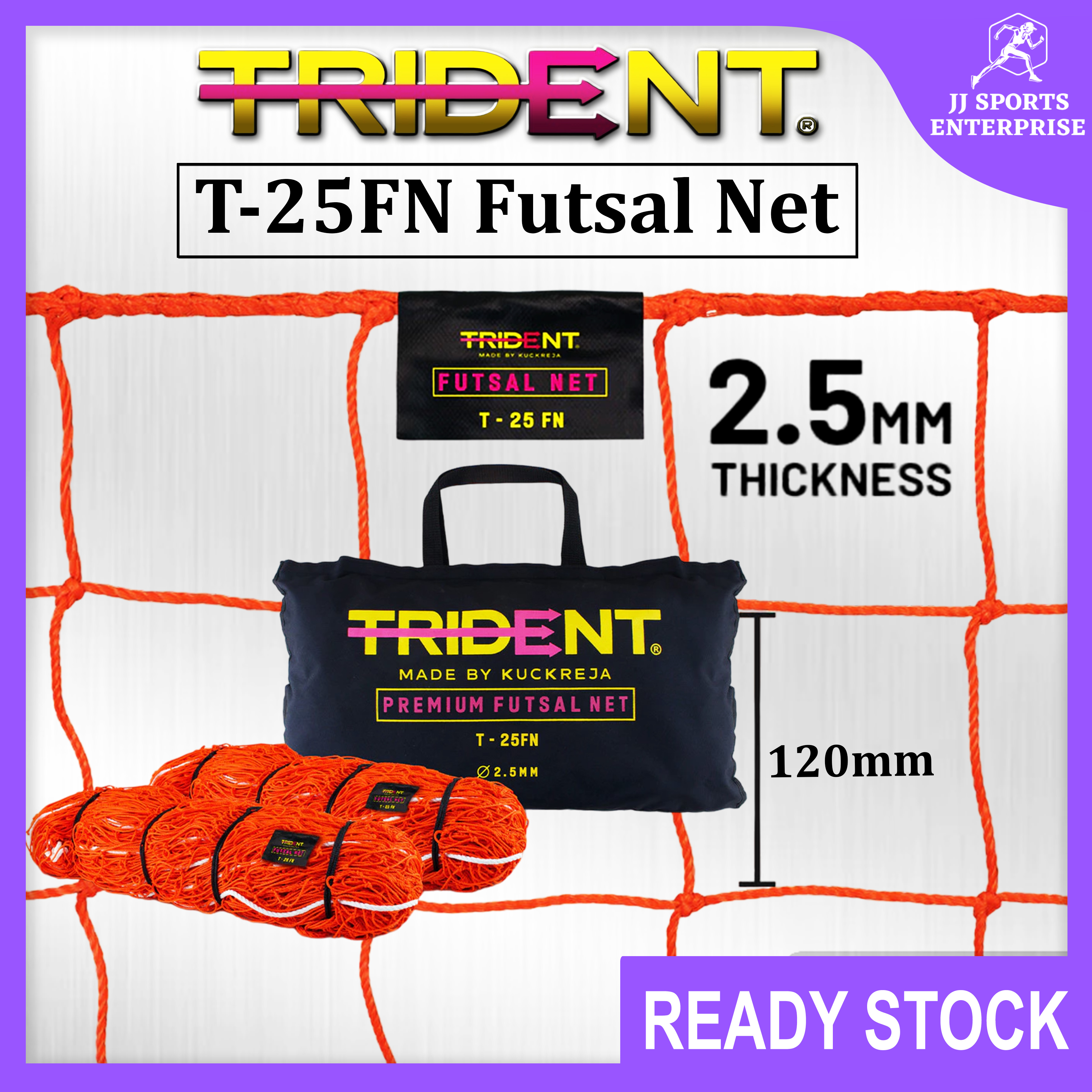 Trident T-25FN Futsal Net (Orange) Jaring Futsal Soccer Net | Shopee ...