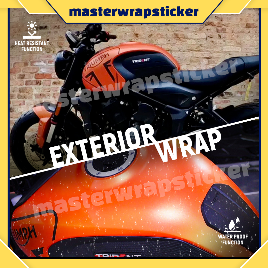 NEW SATIN MATTE ORANGE STICKER MOTOR(152CM-90CM)stiker moto OREN vinyl ...