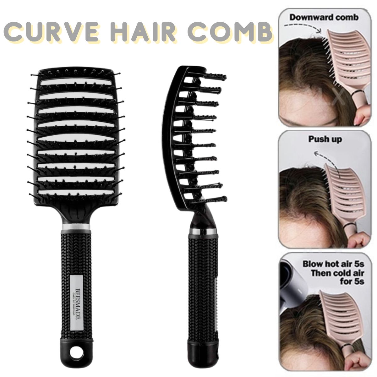 [MALAYSIA READY STOCK] Home Park Big Curve Vent Comb Large Hair Comb ...