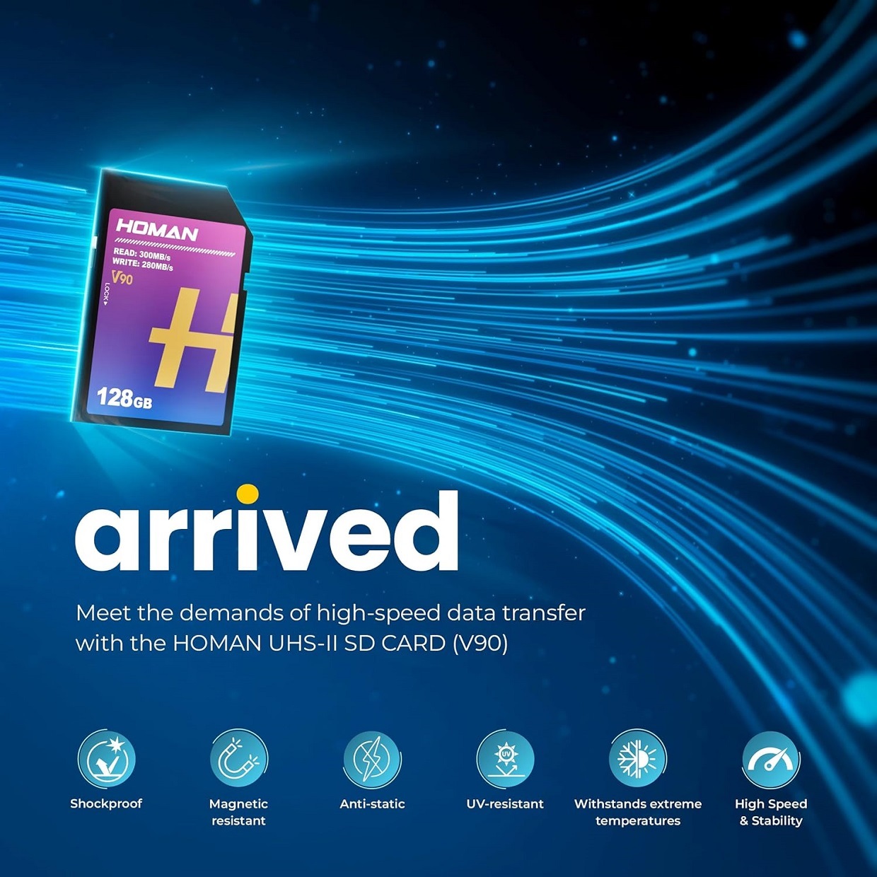 HOMAN SDXC UHS-II SD CARD V90 MEMORY CARD FOR FULL HD, 8K+ AND RAW ...