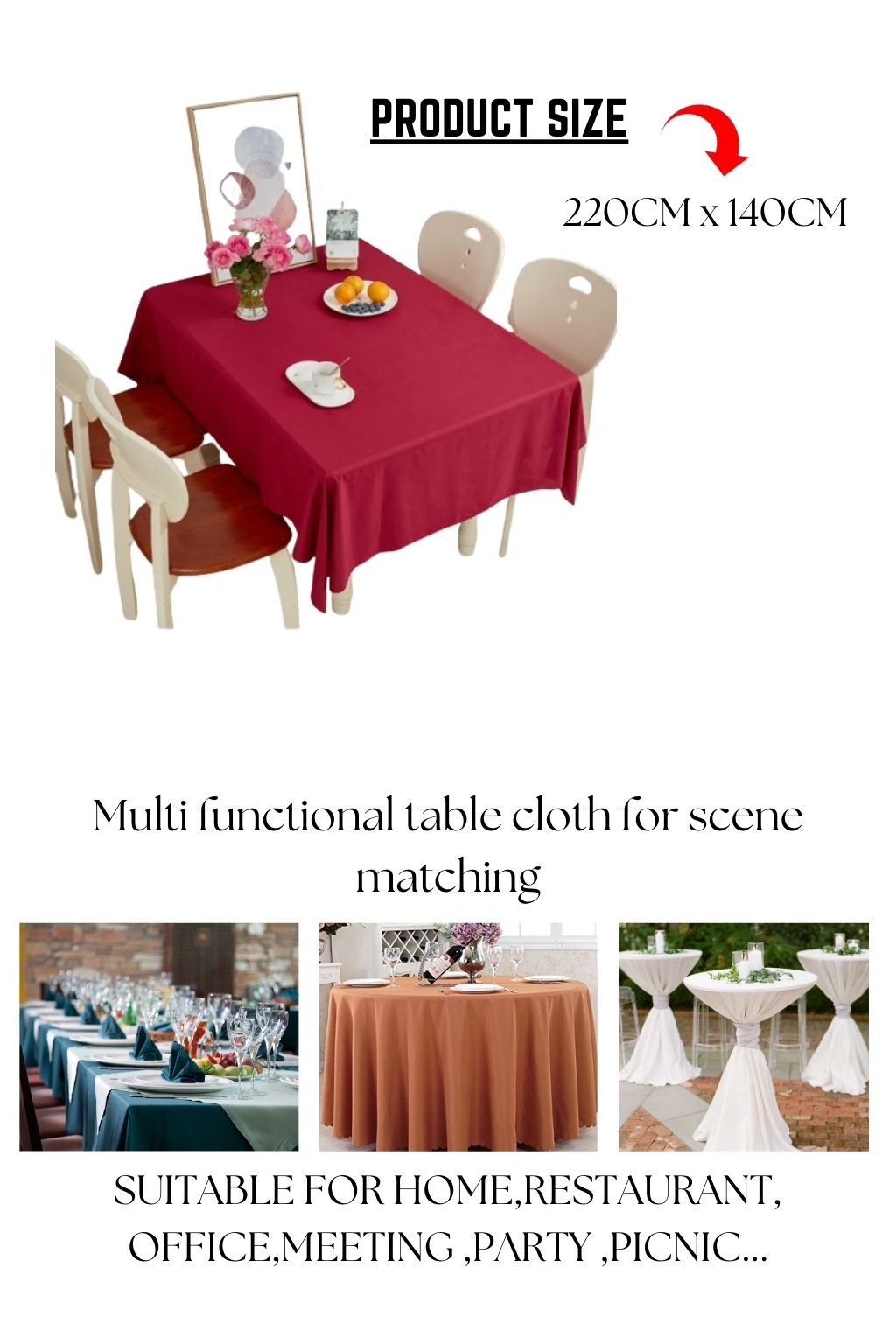 #TBLC AUSIMO Table cloth L ( 220*140cm ) / simple modern Restaurant ...