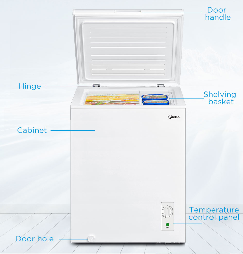 Midea MD-RC151FZB01 Gross 130L Chest Freezer / Refrigerator / Fridge ...