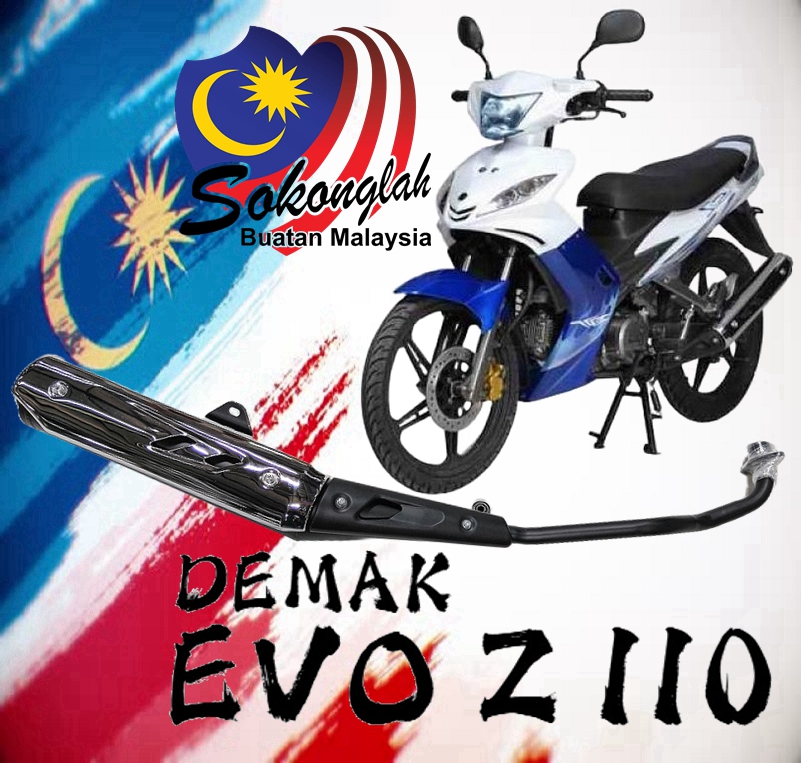 EVO 110 Z ZR Std Pipe Ekzos Demak ori exzos evo110 evoz evozr EJM Standard Exhaust racing epower ...