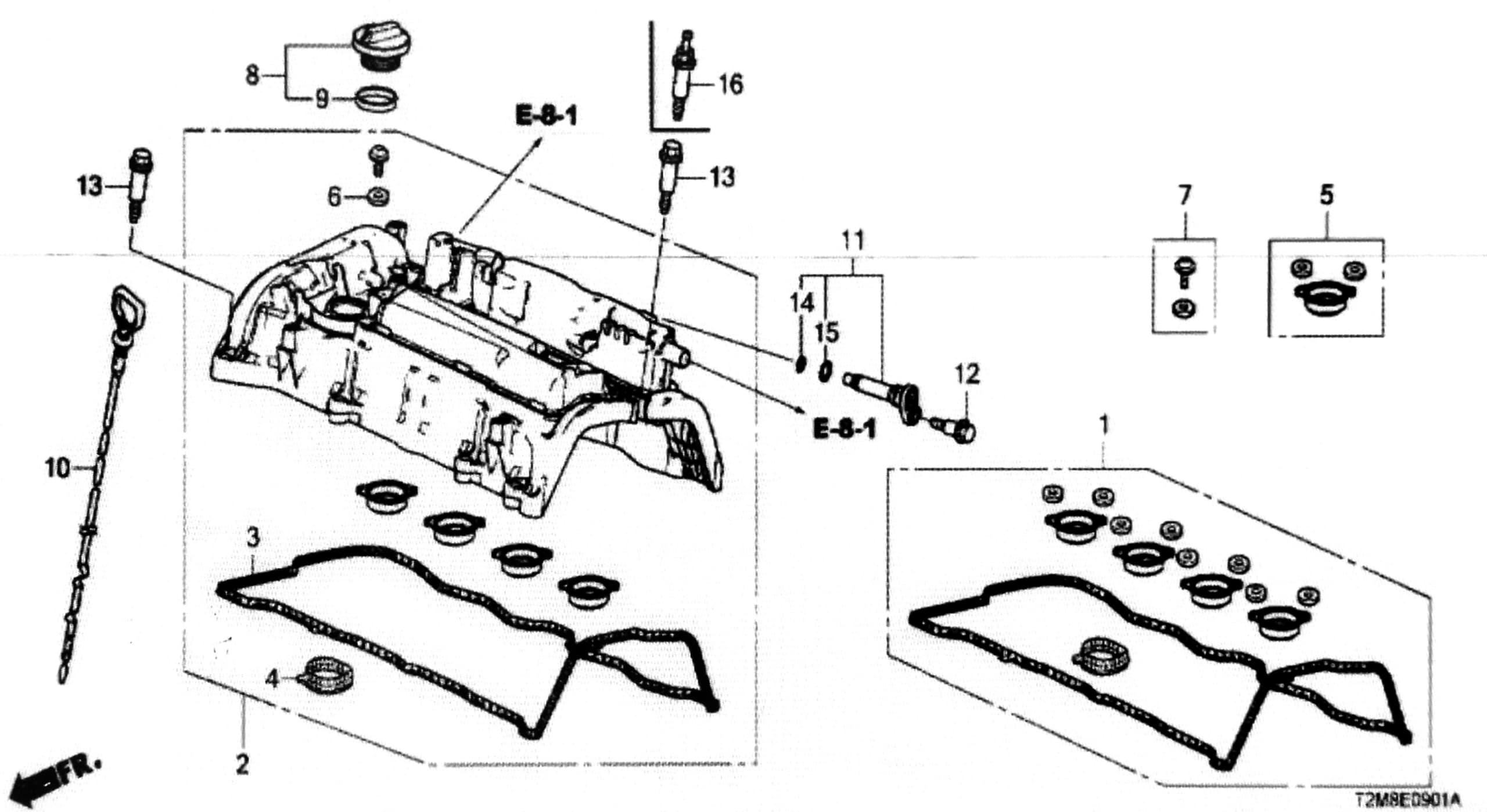 12030-5A2-A01 Honda Gen Valve Cover Gasket SET K24W Honda Accord T2A 2. ...