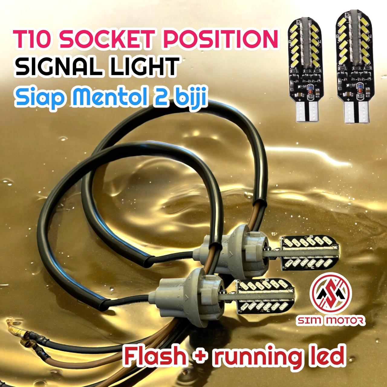 T10 Position Signal Light Socket Signal 2 mode Bulb Mentol Lampu Depan ...