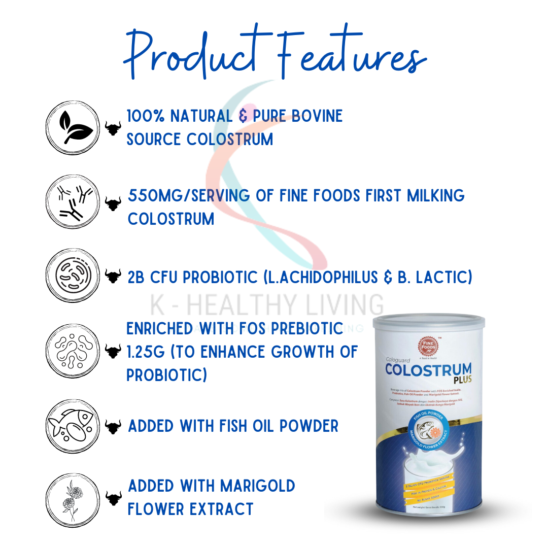 Fine Foods Colostrum Cologuard Plus 550g Exp:26/07/2026 Prebiotic ...