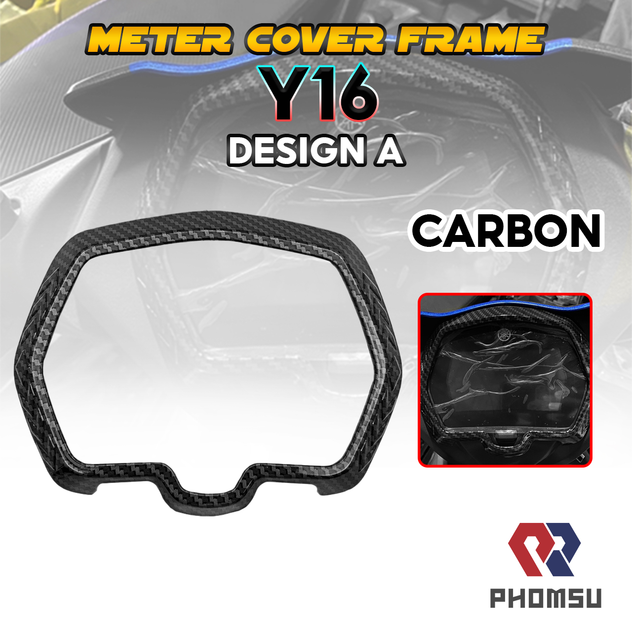 YAMAHA Y16 Y16ZR Y16 ABS PHOMSU METER COVER FRAME METER CASE CARBON ...