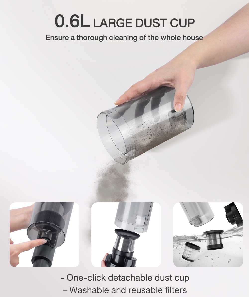 Simplus Vacuum Cleaner Sets with 3 Filters Cordless 12000pa 0.6L ...