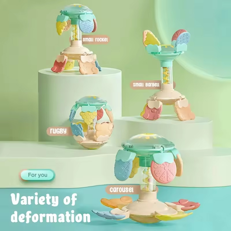 Newborn Toys Baby Rattle Handbell Teether Sensory Toys Activity Toy 3 ...