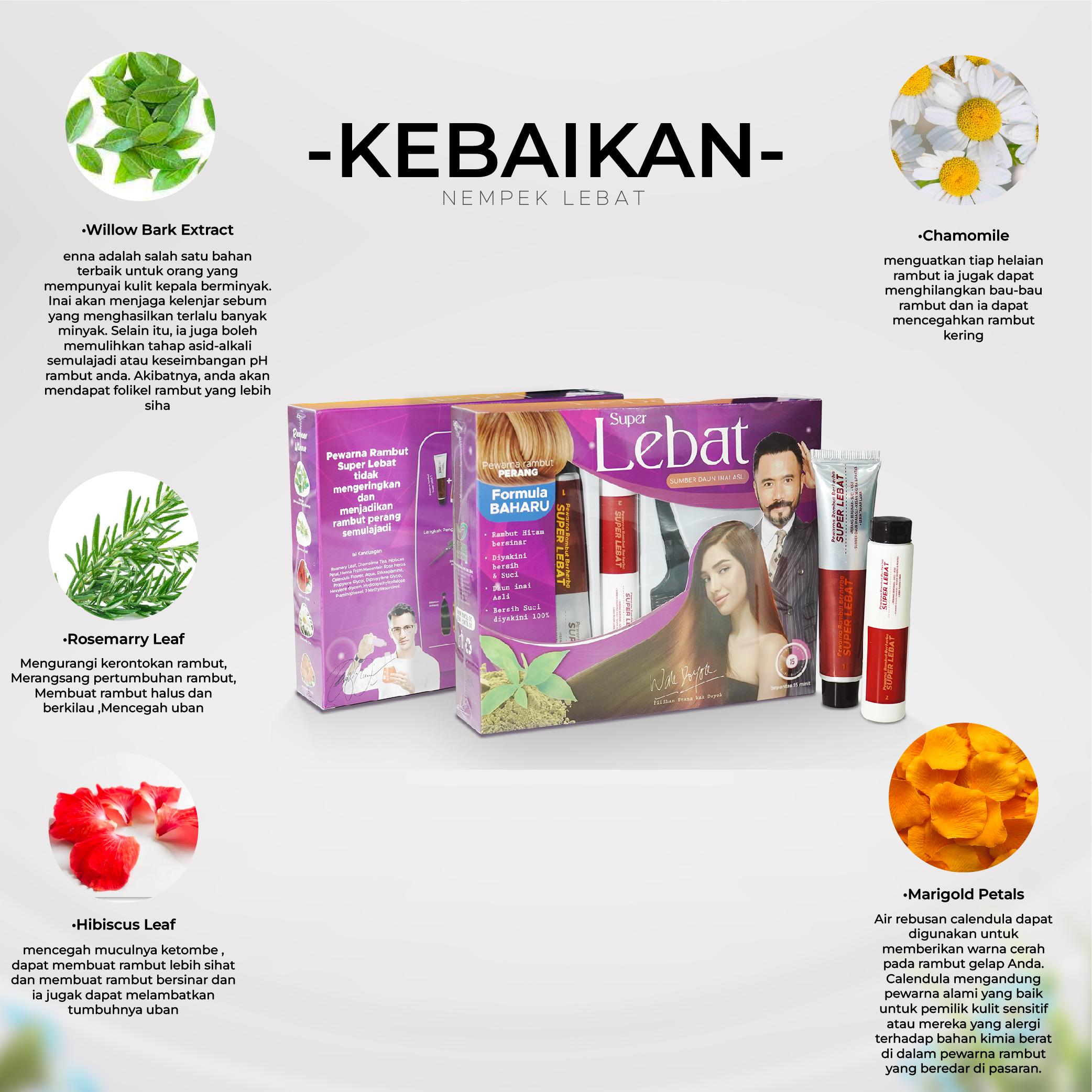 DHERBS SUPER LEBAT PEWARNA RAMBUT PERANG & HITAM INAI | Shopee Malaysia