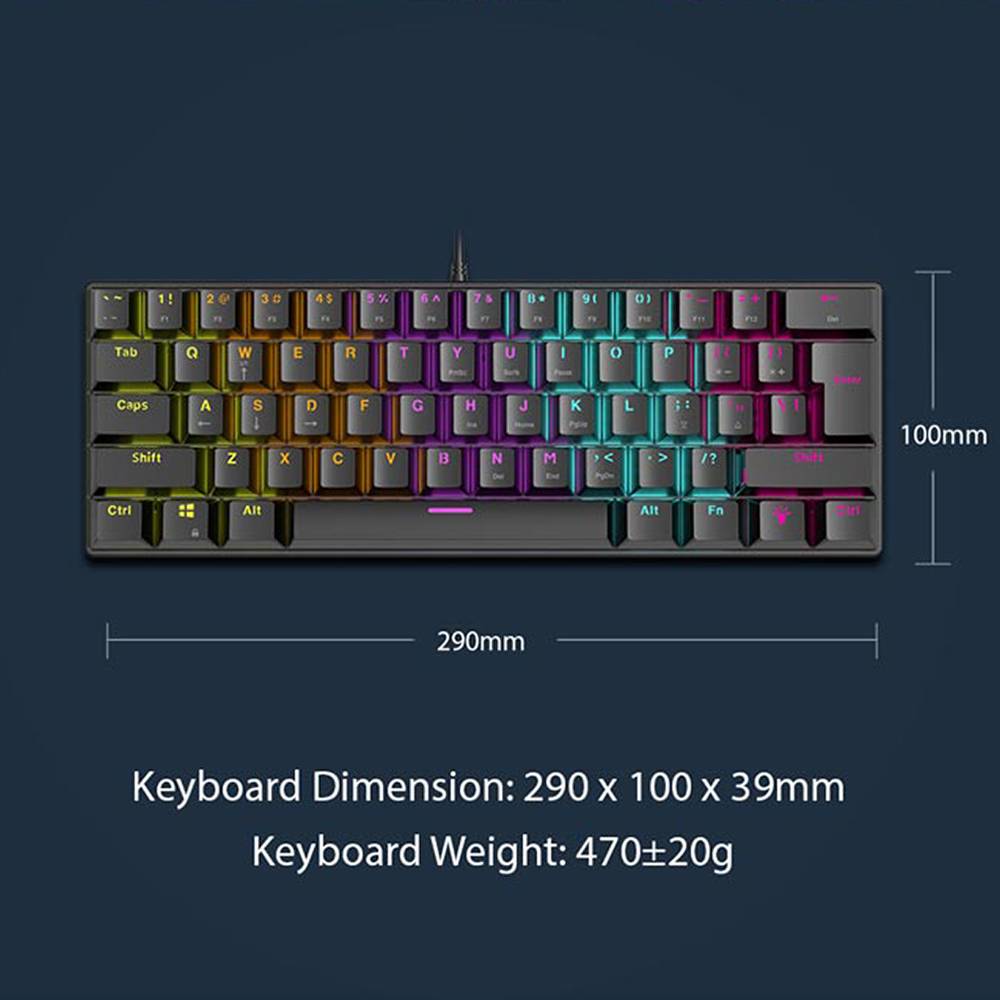 Armaggeddon MKA 1C Neo LED Backlight Mechanical Gaming Keyboard 61 Key ...
