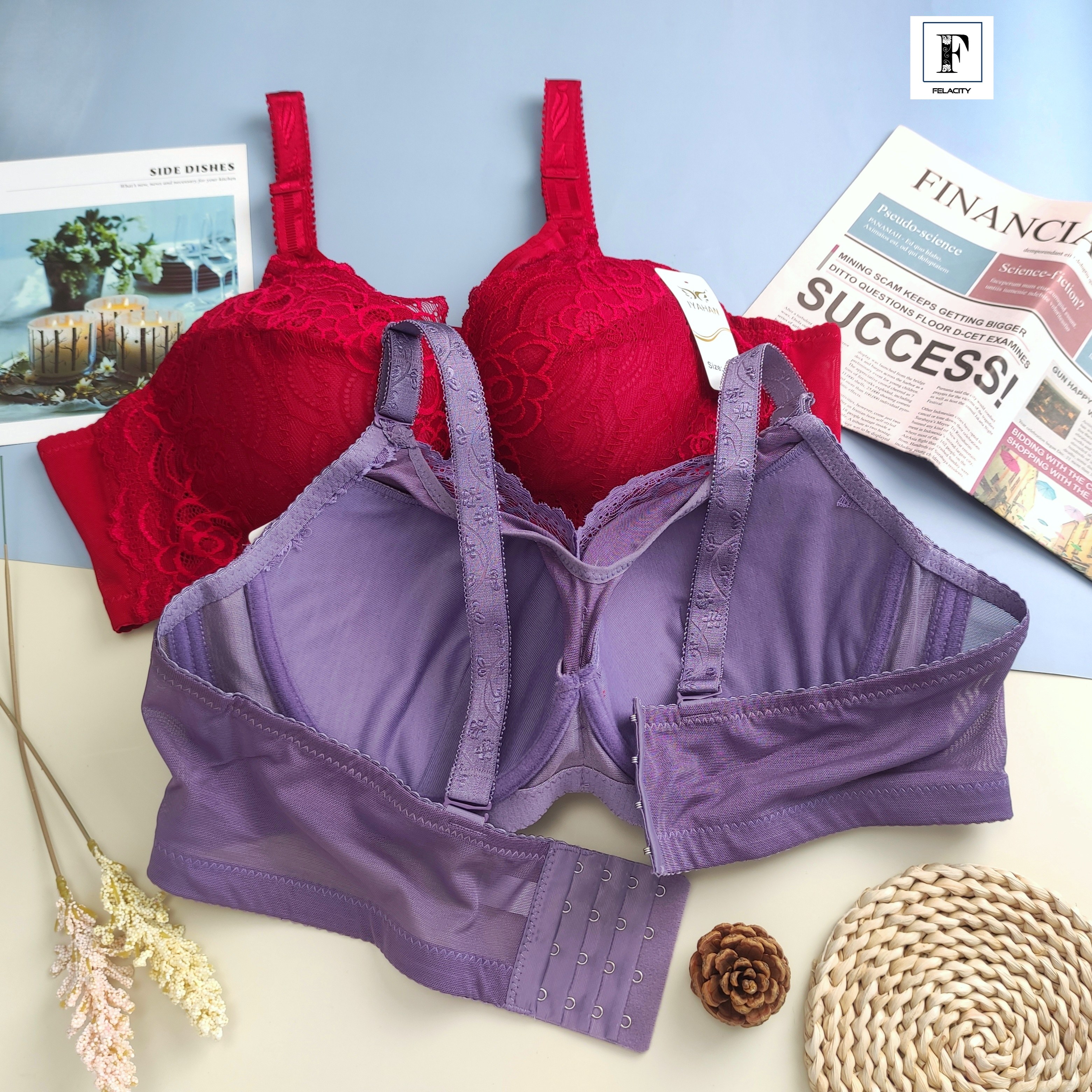 Bra Women Plus Size Full Cup Wired Lace 38-46 Baju Dalam Wanita Saiz ...