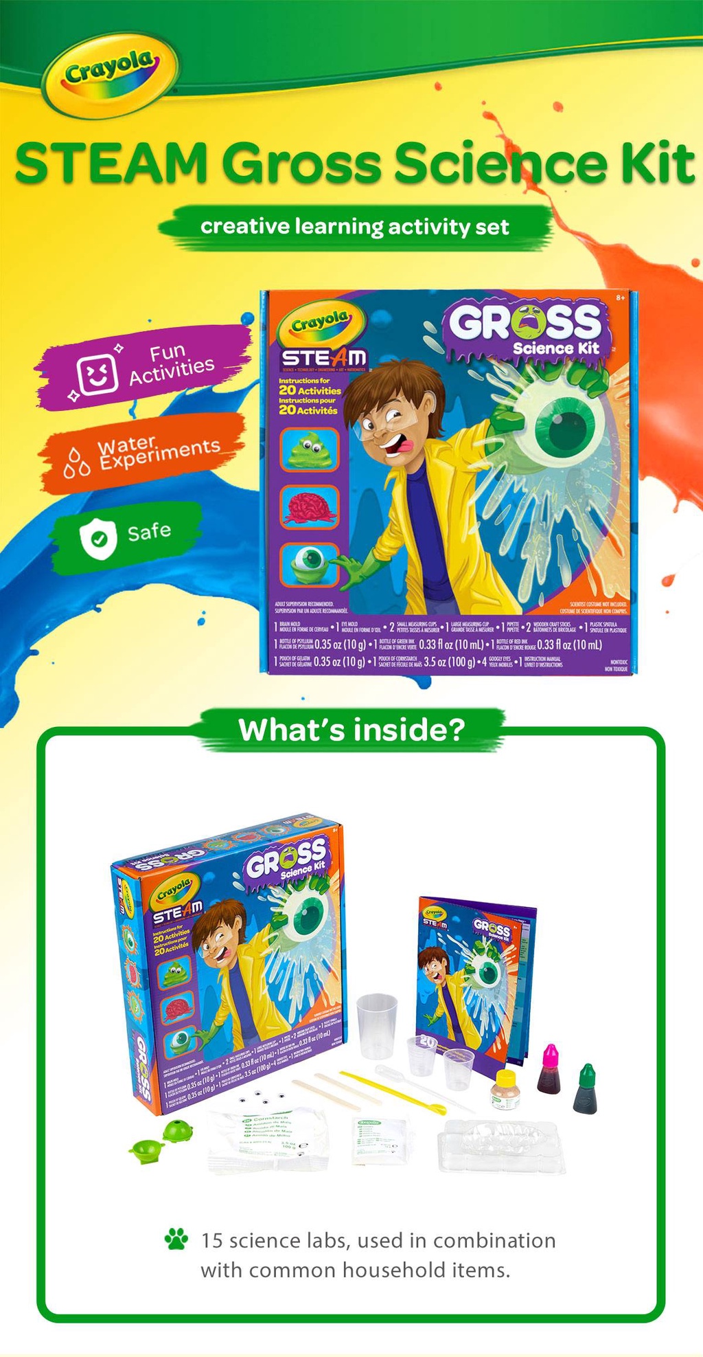 [CNY SALE] Crayola STEAM GROSS LAB KIT 6PK. Age 8 + | Shopee Malaysia