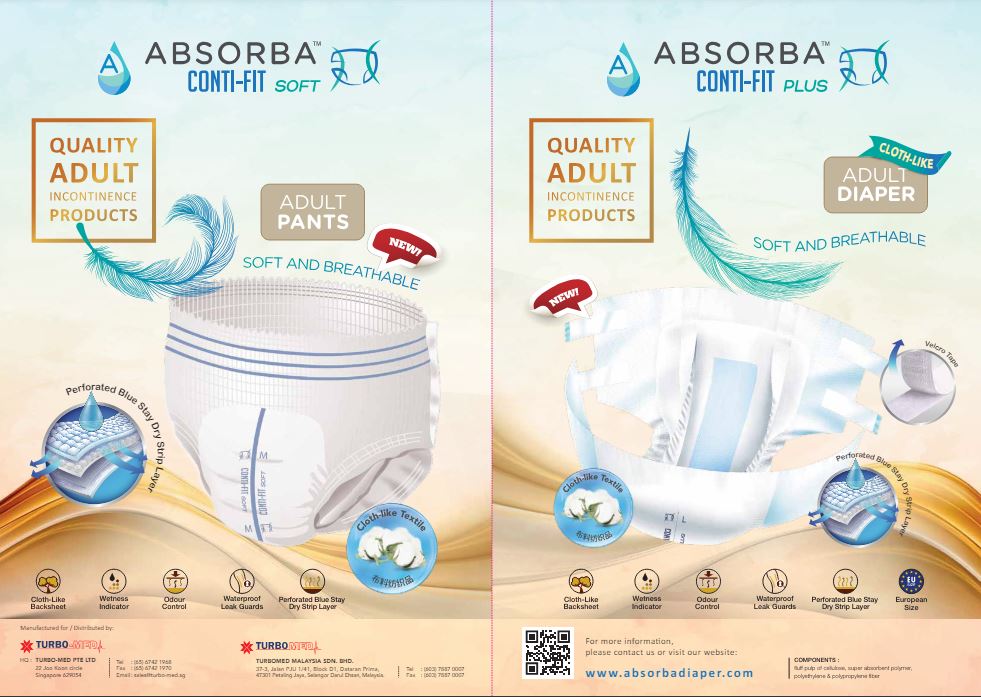 Absorba Conti-Fit Plus Tape Adult Diapers 10s (M10/L10/XL8) I Soft ...