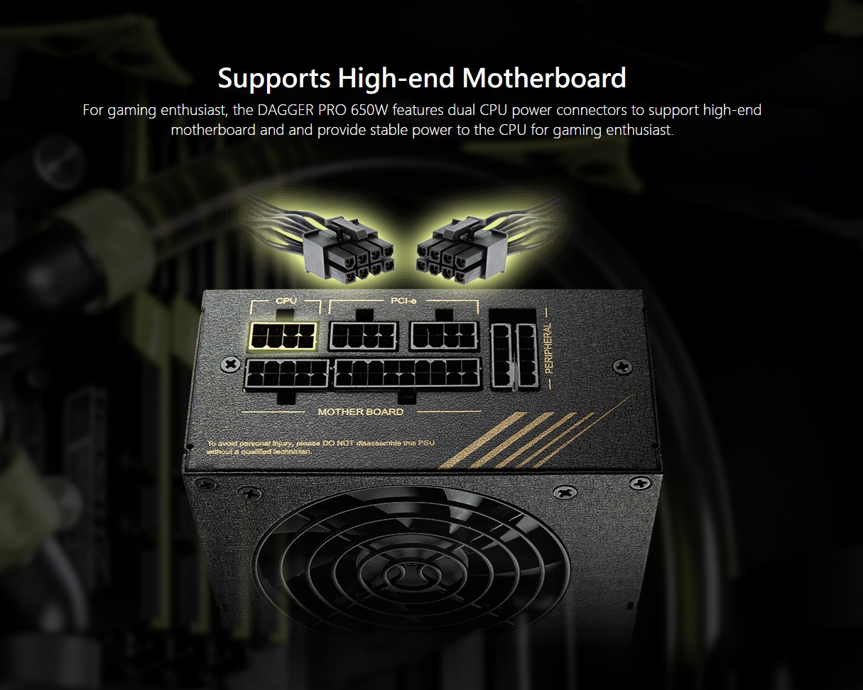 FSP DAGGER PRO SFX 650W 80 PLUS GOLD Full Modular Mini Small Power ...