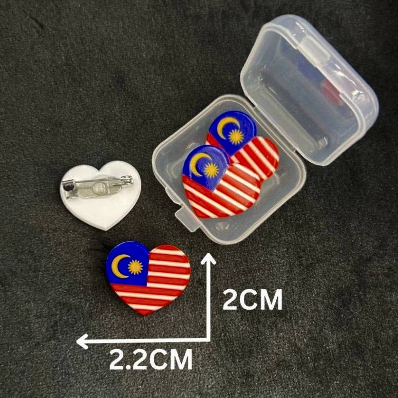 Elegant Brooch Pin Bendera Malaysia Merdeka & Brooch Bunga Raya ...