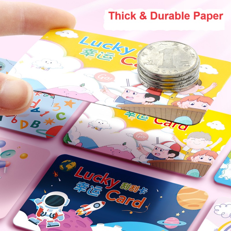 [50PCS] Lucky Scratch Card Sticker Scratch Off Silver Film Art Paper ...