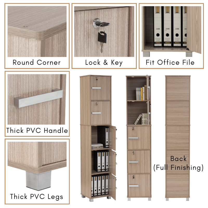 Alora Furniture - NAOMI 5 Door Storage Cabinet with Lock / Almari ...