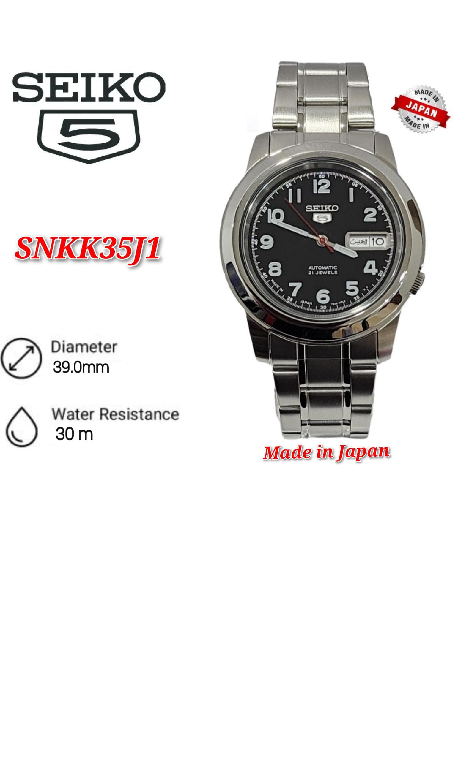Seiko 5 Automatic Japan Made SNKK35J1 / SNKK35J Men's Watch | Shopee ...
