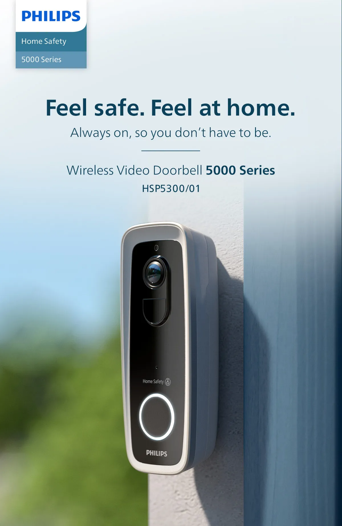 PHILIPS Home Safety Wireless Video Doorbell 5000 Series HSP5300/01 ...