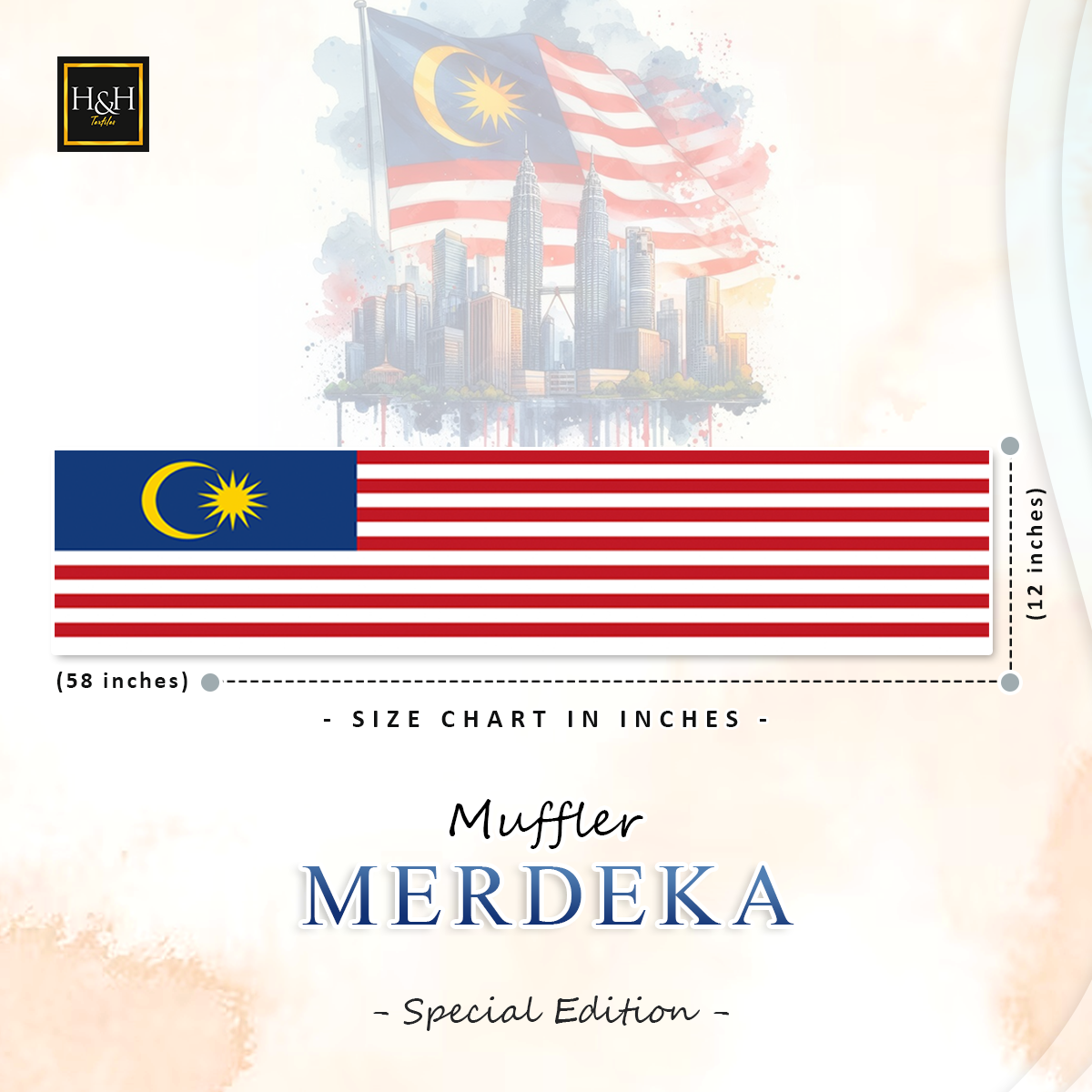 🎀Merdeka 2024 Viral 🎀 Stylish Muffler Scarf Merdeka for Adult Men by H ...