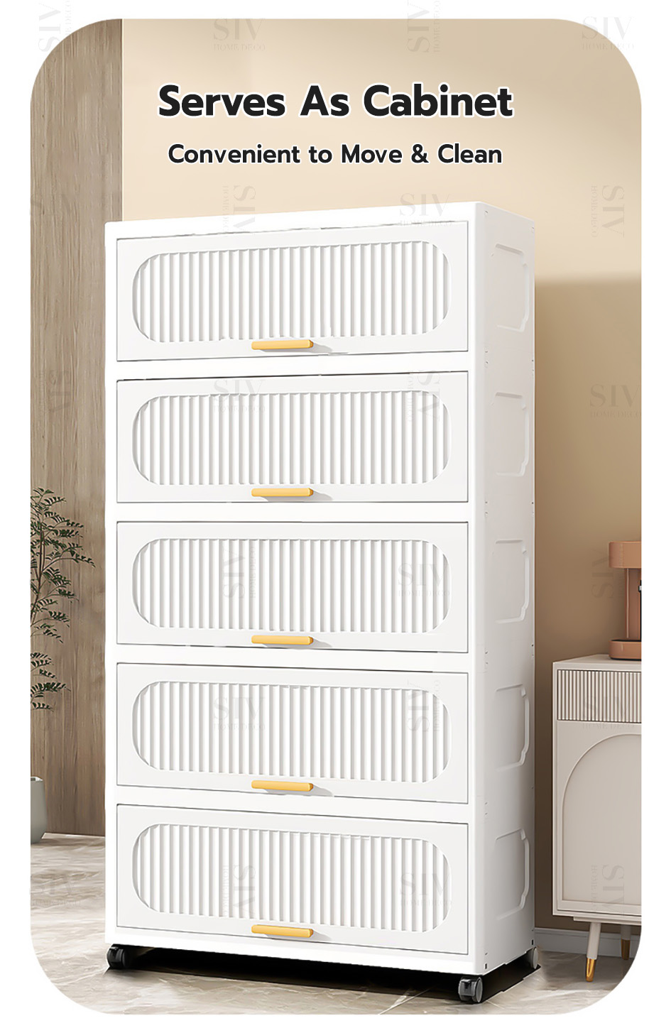 SIV 32-70cm Durabox Cabinet Drawer Flip Top Storage Plastic Wardrobe ...
