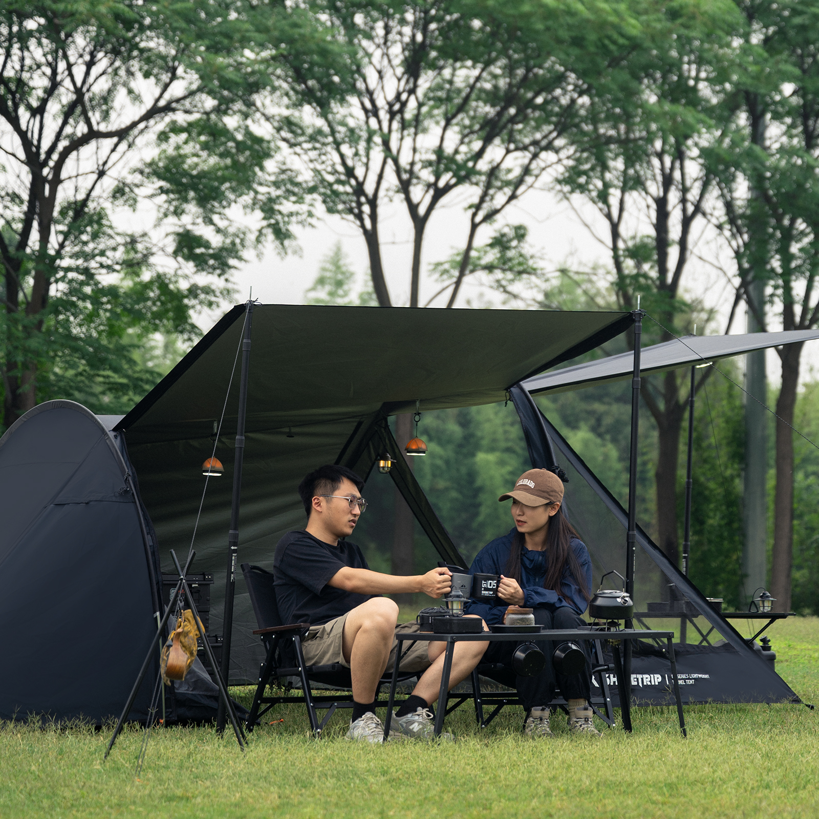 Shinetrip 05 Series Tunnel Tent 1 Room 1 Living Hall Extendable Tarp ...