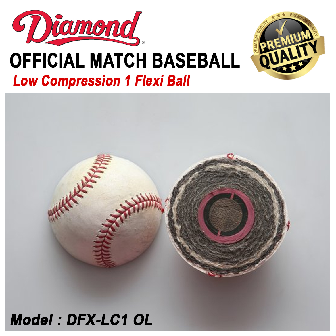 DIAMOND Official Match Baseball DFX-LC1 OL Flexi Low Compression Ball ...