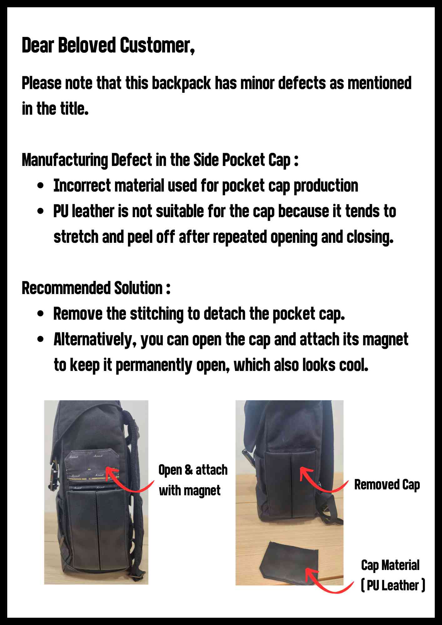 [CLEARANCE DEFECT UNIT] Marshall Uptown Backpack | Premium Backpack ...