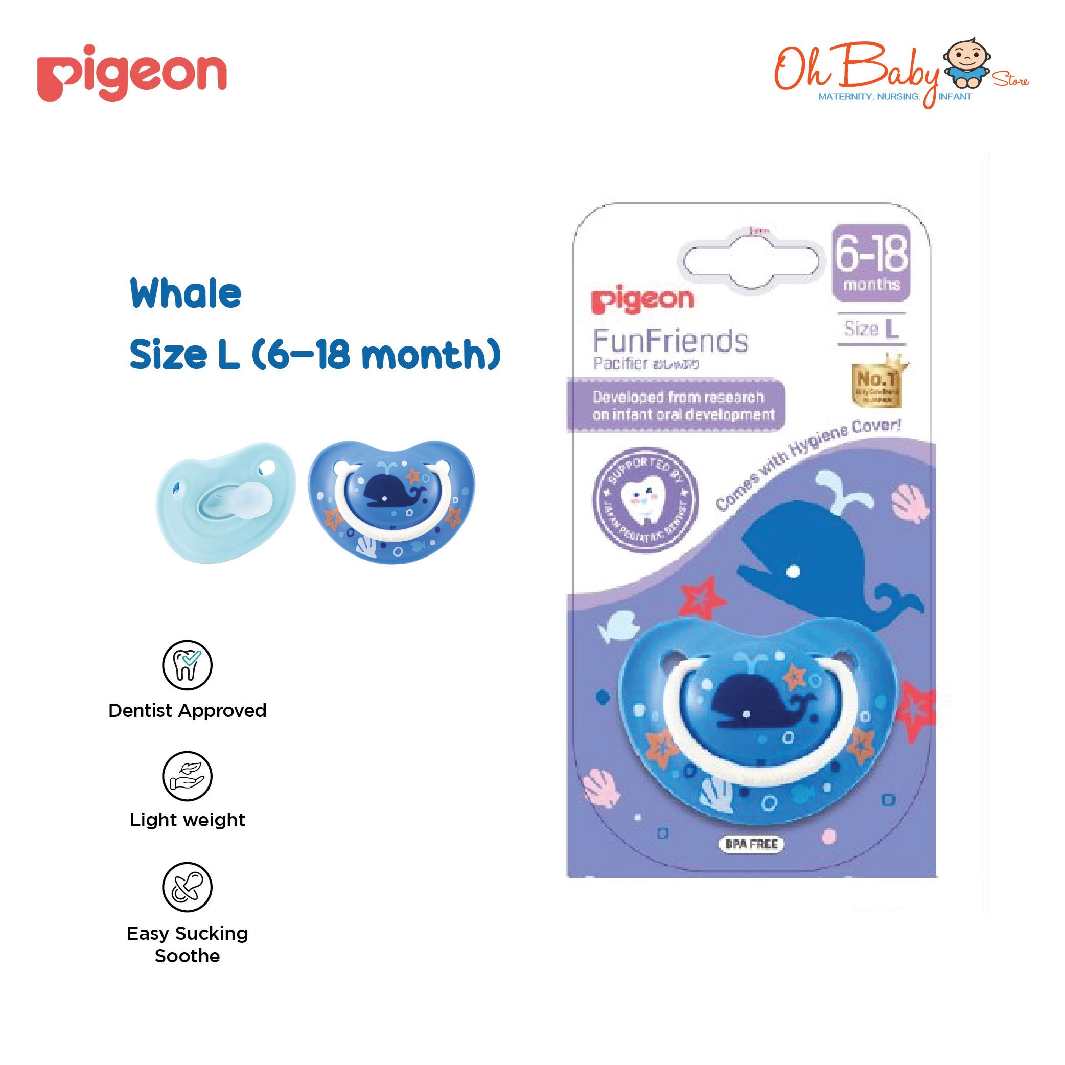 Pigeon Fun Friends Pacifier S-L size 0-18mth | Shopee Malaysia
