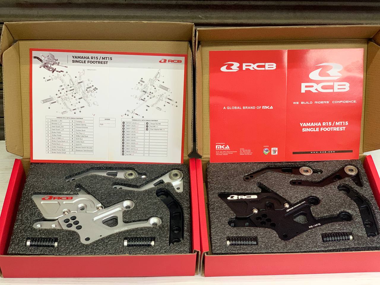 RCB FOOTREST SINGLE SET S2-V2 R15 R15-V3 & V4 / R15M MT15 - SILVER ...