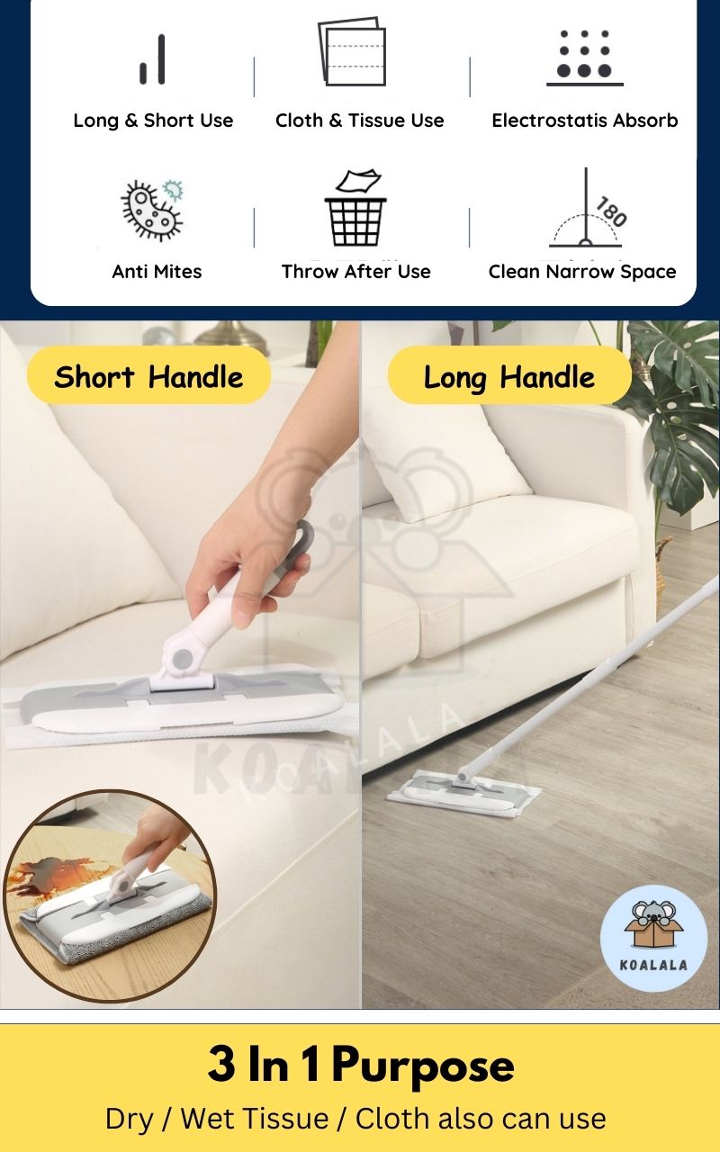 Electrostatic Flat Mop Tisu Pengelap Lantai Mop Tisu Dust Removal Paper ...