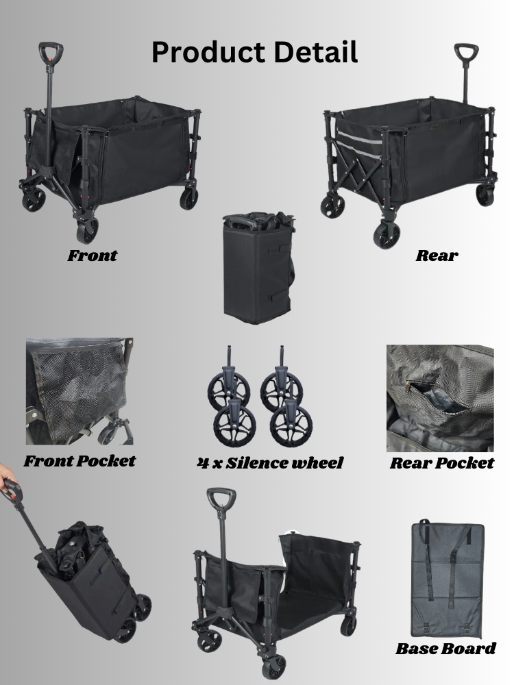 Wagon Trolley Outdoor Foldable Wagon Camping Wagon Trolley Heavy Duty ...